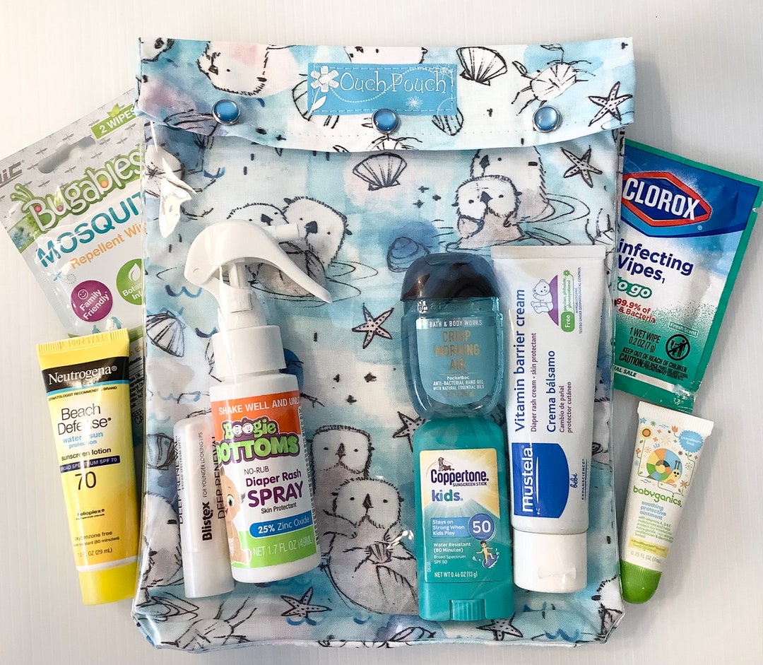 Sea Otters Clear Front Ouch Pouch 8x10 Sunscreen First Aid Medication ...