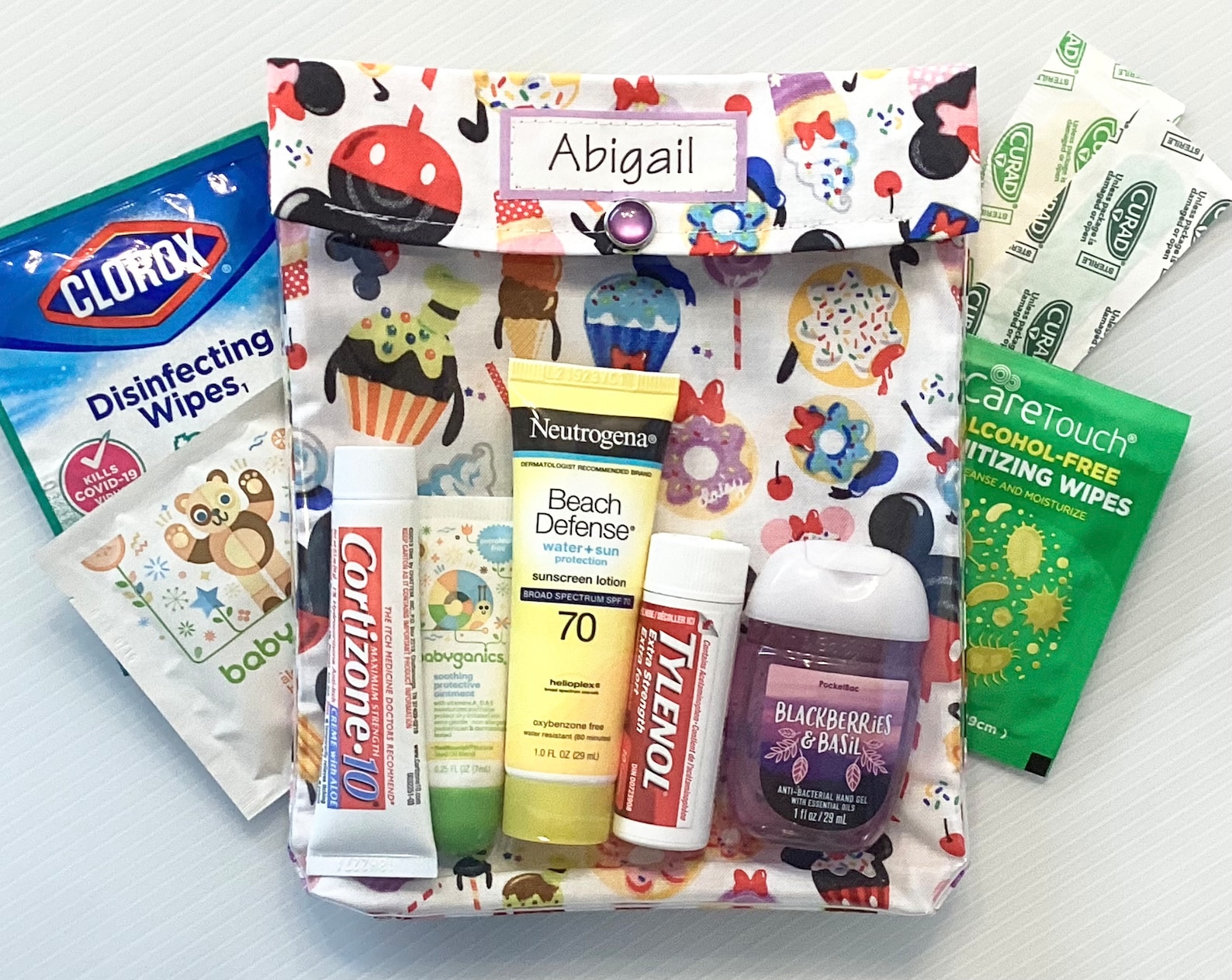 Mickey Mouse Disney Park Snacks Fabric Ouch Pouch Clear Travel ...