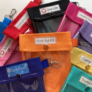 Clear Front Clip Pouch Personalized (5+ Bulk) 4x5 Snap Bag Inhaler ...