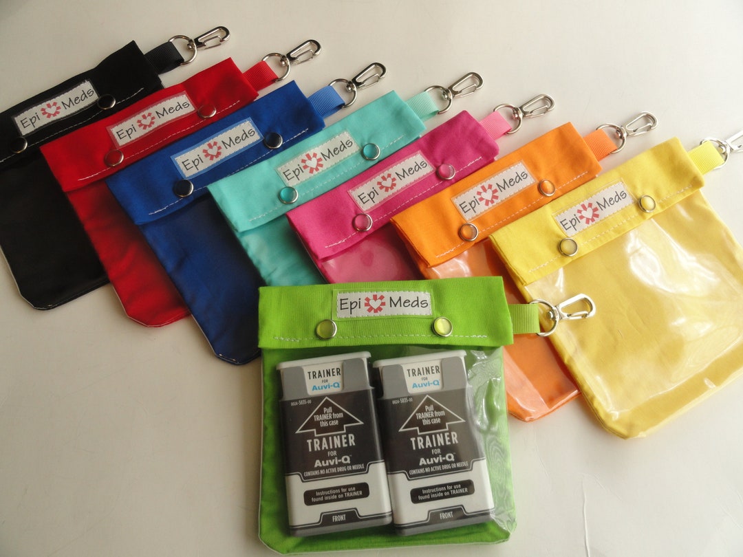 Auviq Epipen or Inhaler Snap Pouch Clear Front W/ Clip Holds 2 Square ...