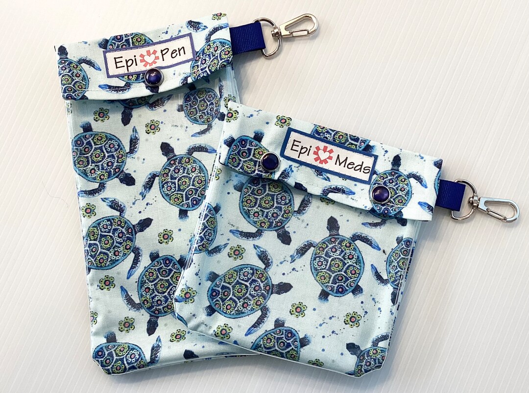 Sea Turtles Epipen Carrier With Clip Holds 2+ Allergy/insulin Injector ...