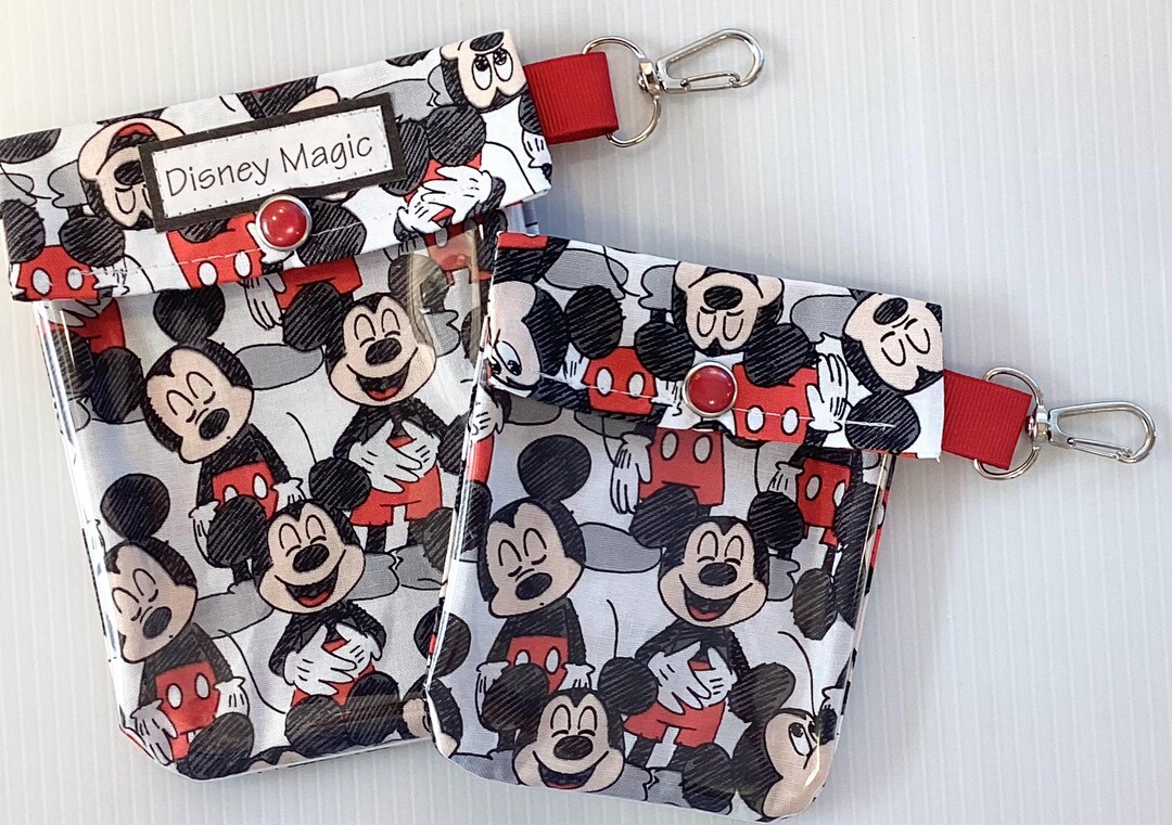 Mickey Mouse 2 Pack Clear Front Clip Bags Disney Ouch Pouch First Aid ...