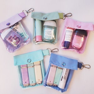Clear Keychain Mini Clip Pouch 3x4 ID Card Holder Lip Balm Auviq Epipen ...