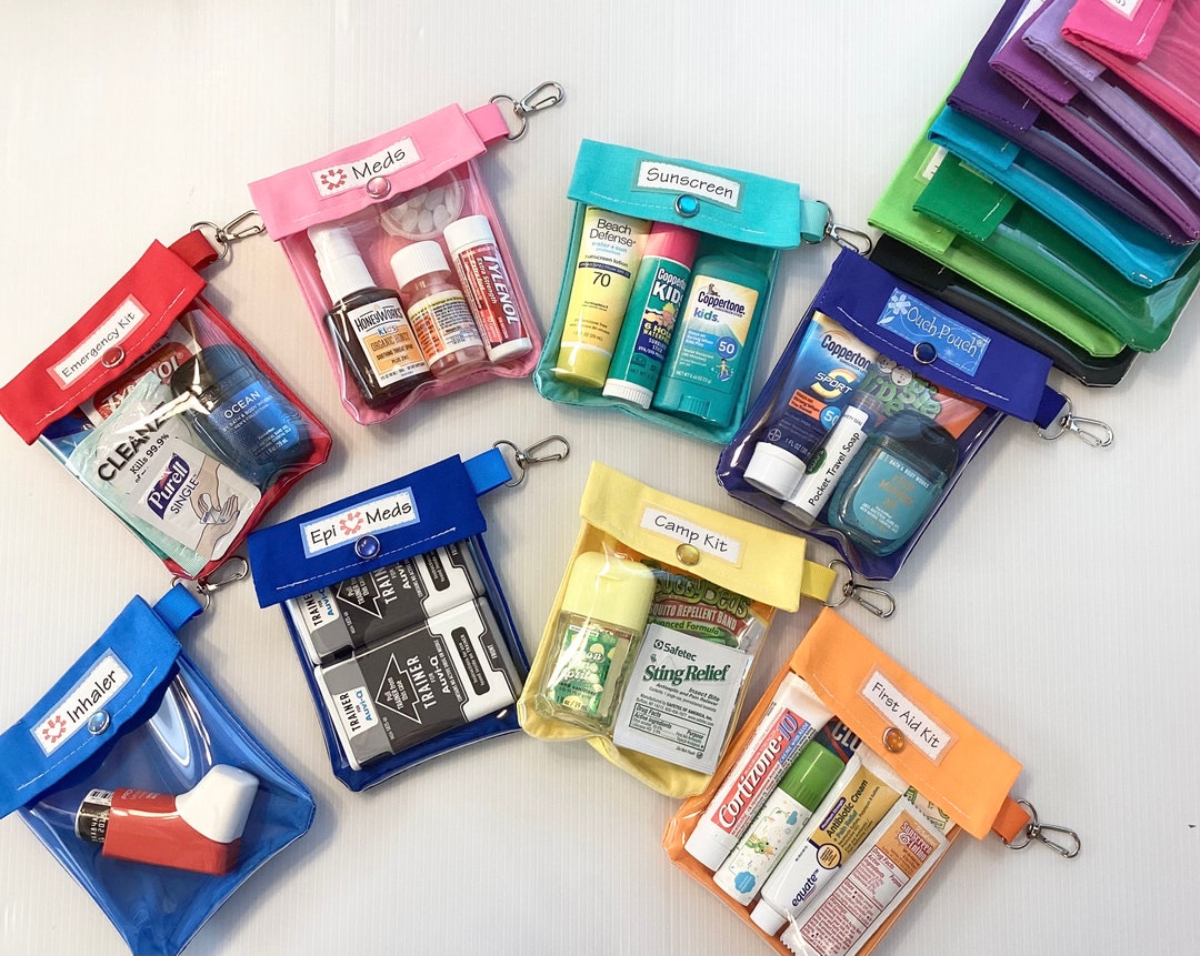 Clear Front Clip Pouch Personalized 4x5 Snap Bag Inhaler Auviq Epipen ...