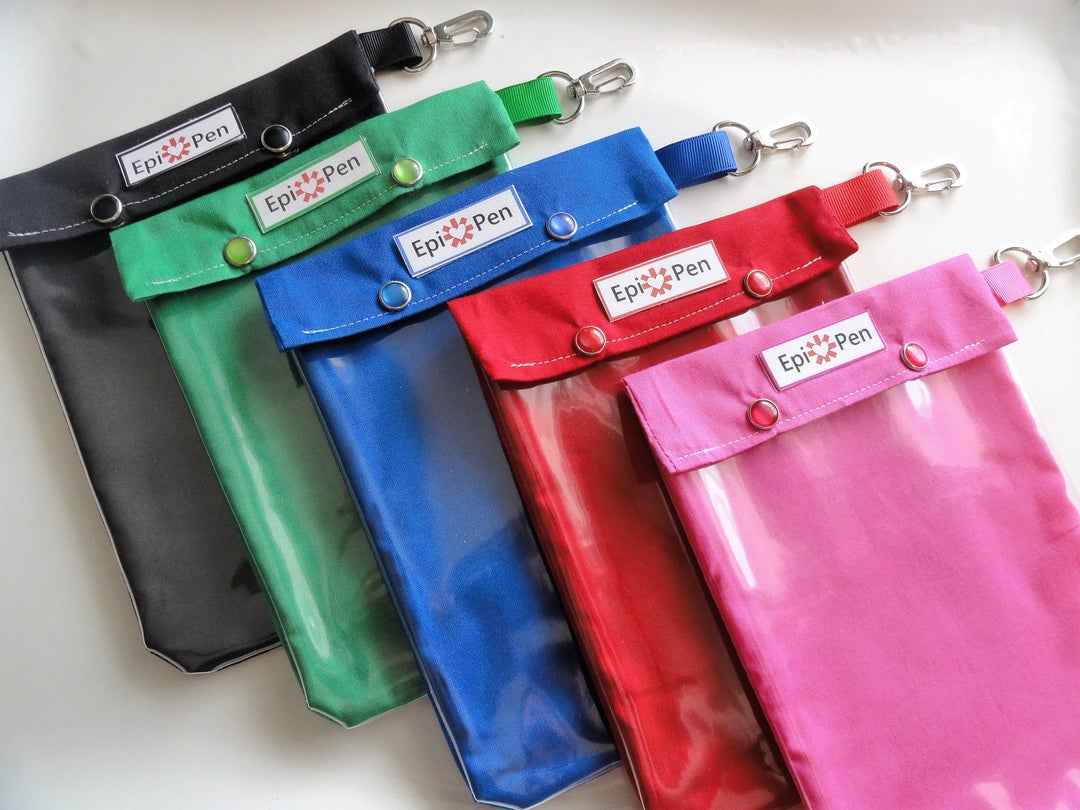 Epipen Carrier Clear Vinyl Front Pocket and Clip Holds 2 Allergy Pens ...