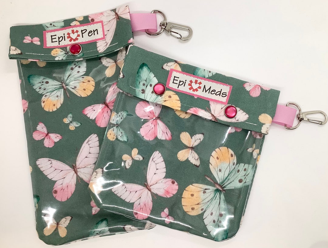 CLEARANCE Clear Butterfly Epipen Carrier With Clip Holds 2 Allergy ...