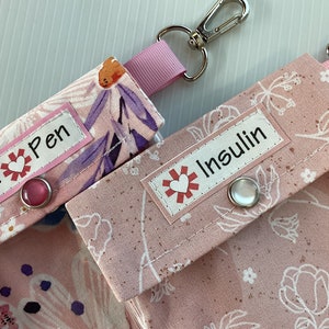 Medication Pouch Butterfly or Clay Floral 1 With Clear Pocket Clip ...