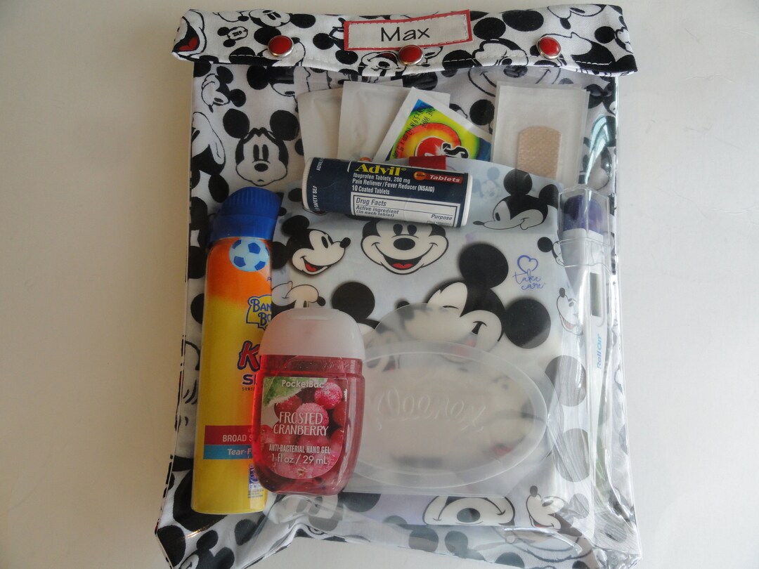 Mickey Mouse 8x10 Clear Front Personalized Pouch WDW Disney Park Travel ...