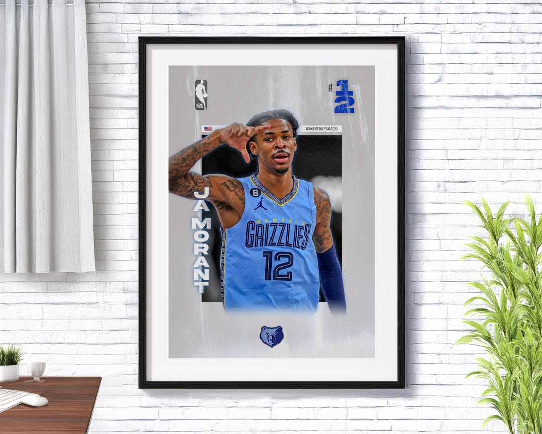 JA Morant NBA Poster - Wall Art Print, Basketball Decor, Sports Fan ...