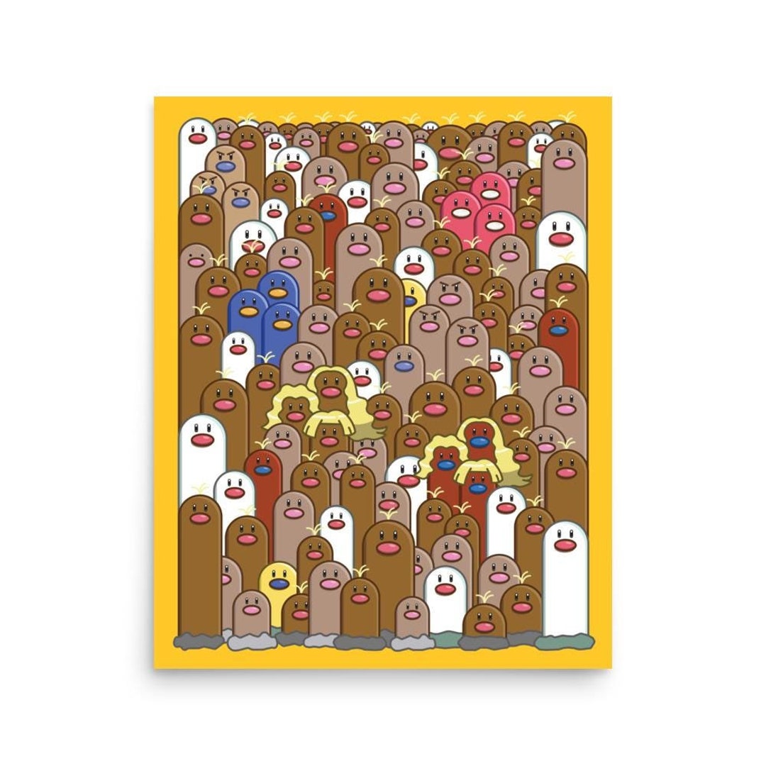 Diglett Variants Poster | Cute Poke-inspired Wall Art | 16 X 20 Print ...