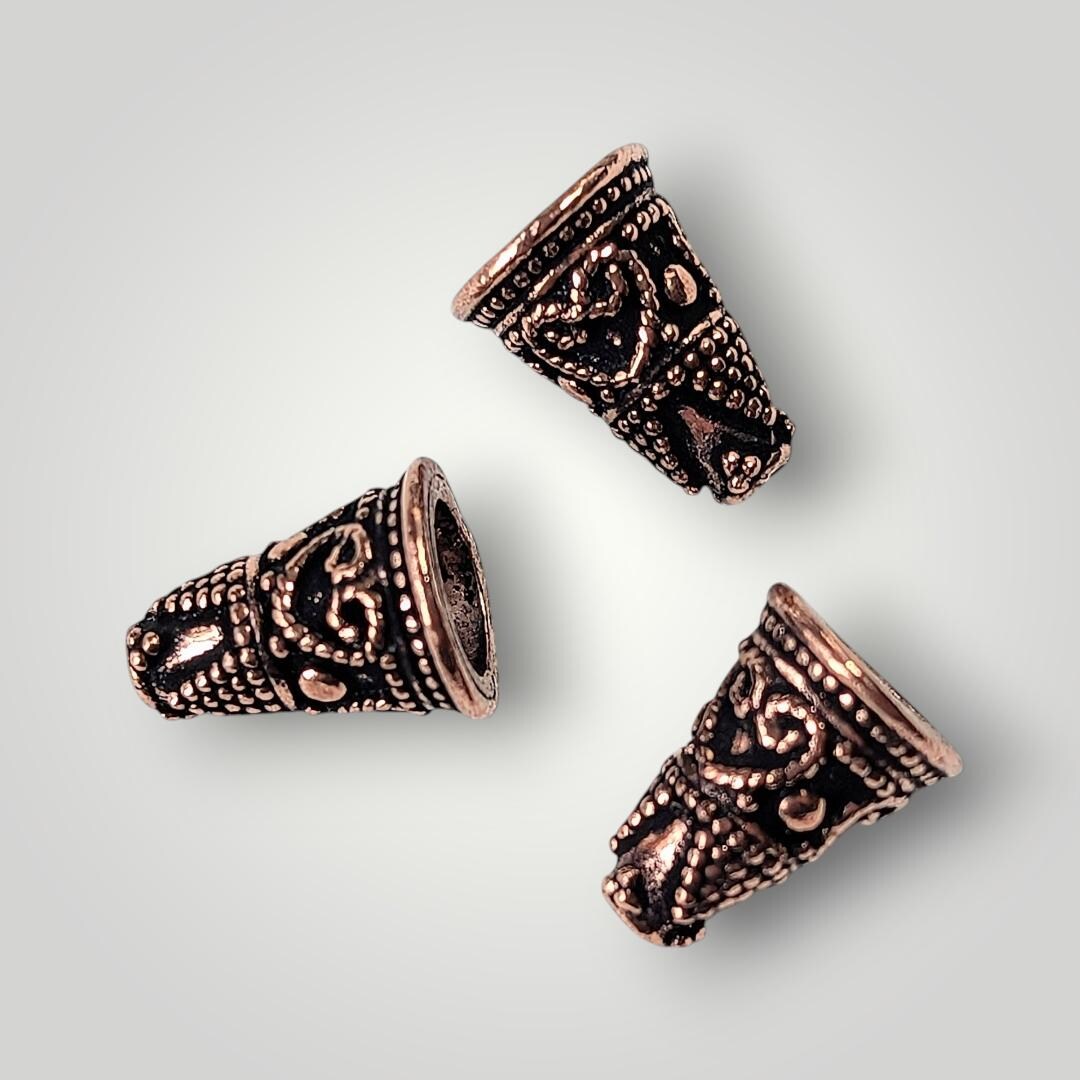Copper Beads Cones, End Cones Heart Design, Pairs - Etsy