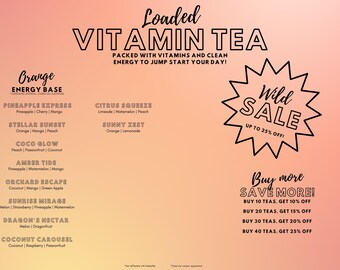 Tropical Energy | Loaded Vitamin Tea | Energy Tea | Mega Tea | Tea Bomb ...