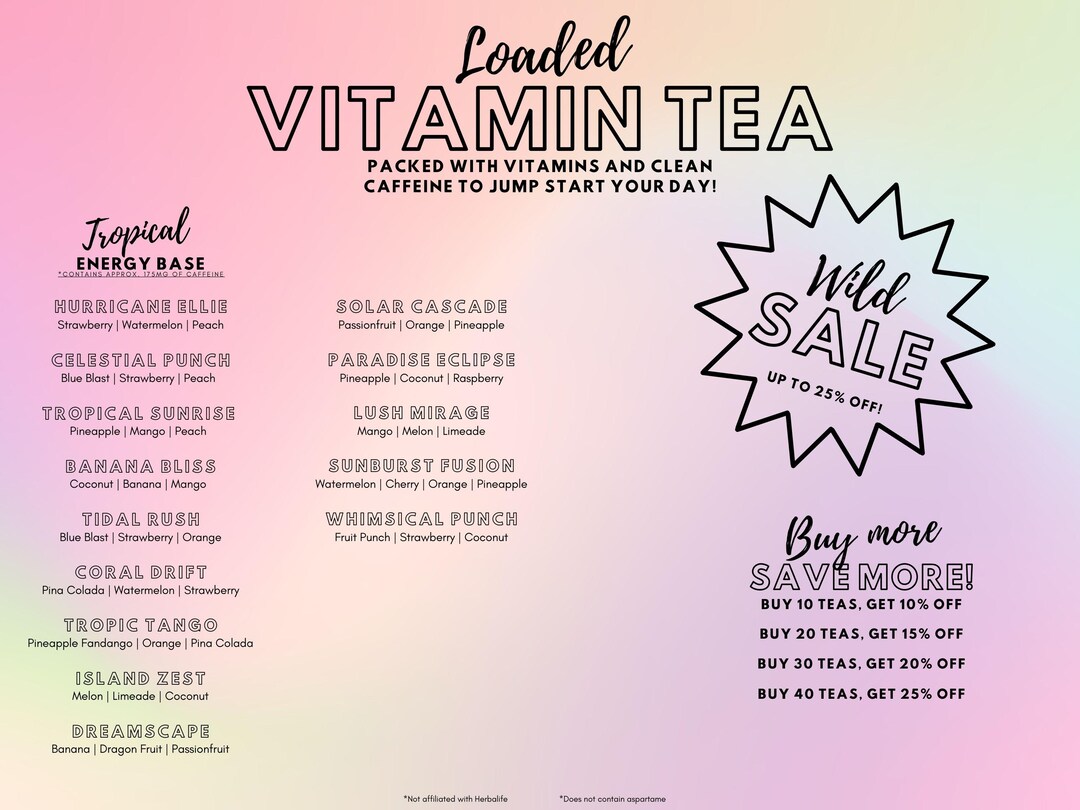Tropical Energy | Loaded Vitamin Tea | Energy Tea | Mega Tea | Tea Bomb ...