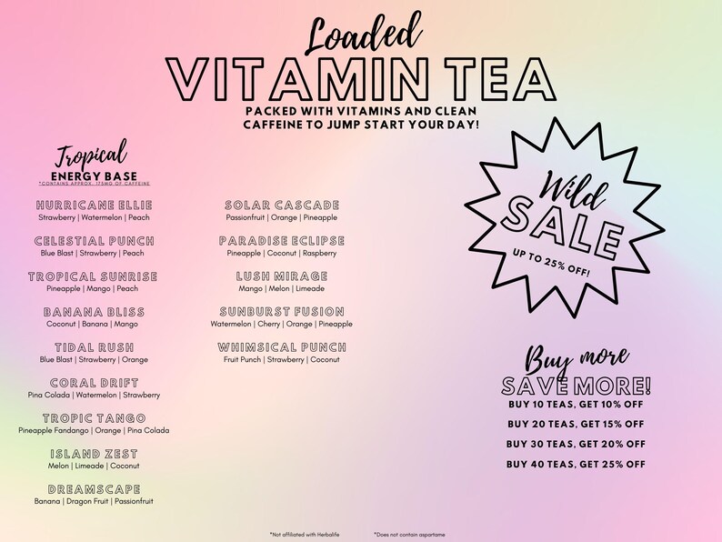 Tropical Energy | Loaded Vitamin Tea | Energy Tea | Mega Tea | Tea Bomb ...