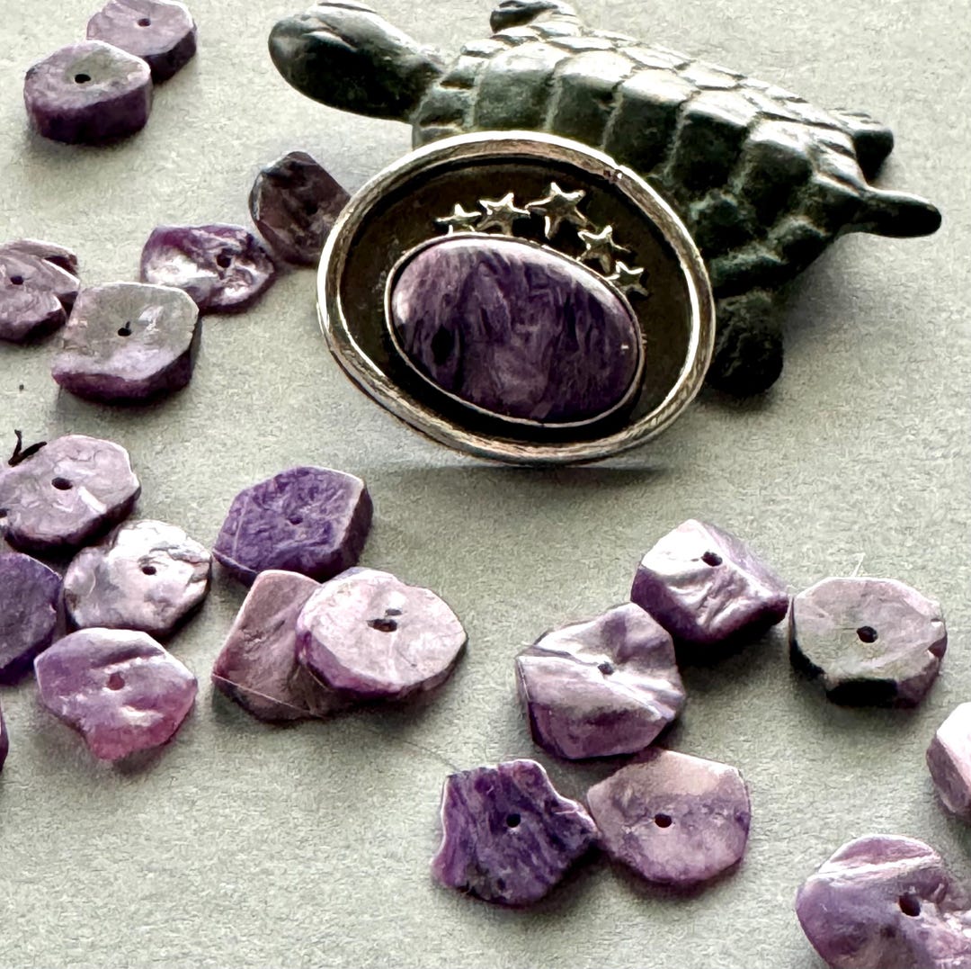 Buttons for Bracelets, Charoite Button, Handmade Button, Button With ...