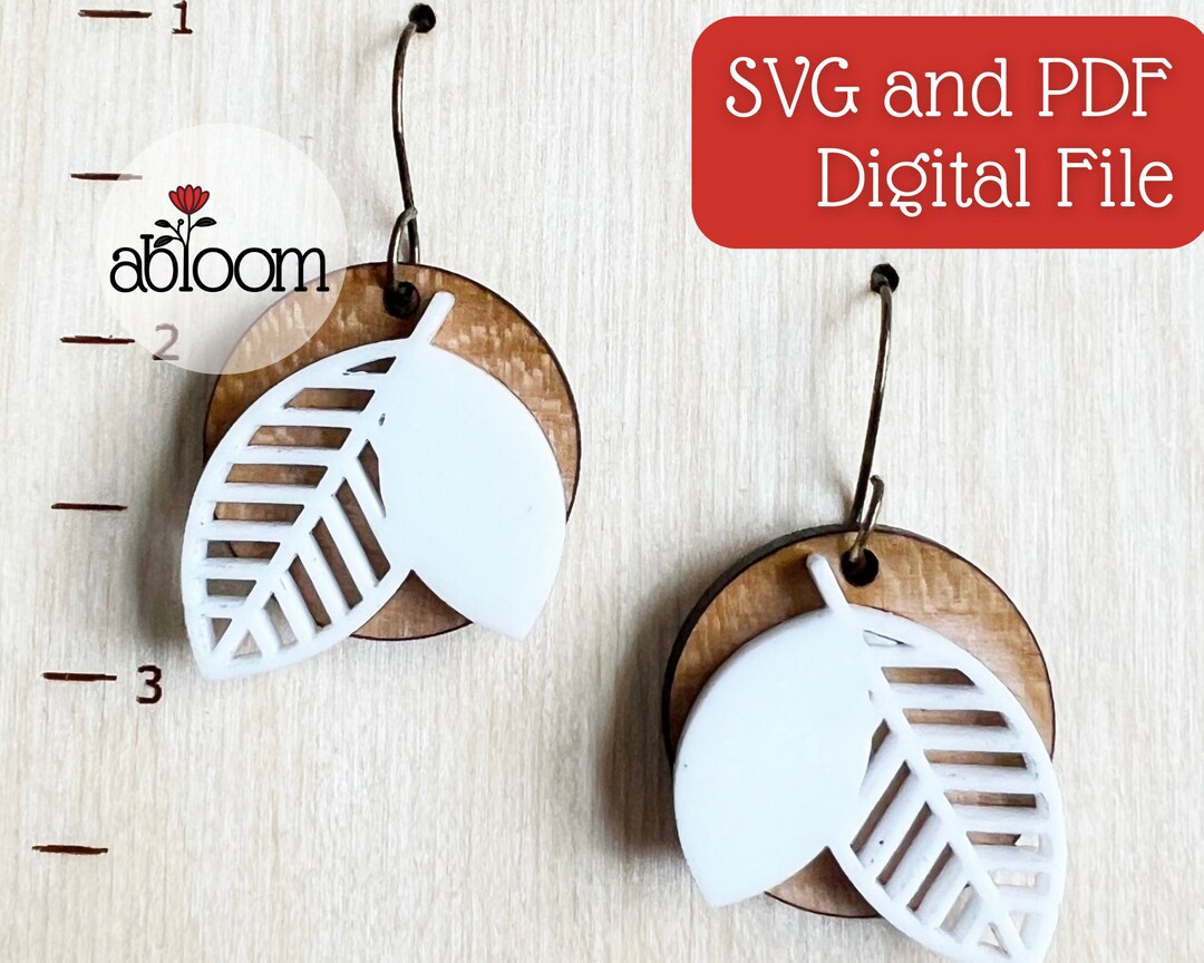 Double Leaf Layered Earrings SVG - Digital File - Etsy