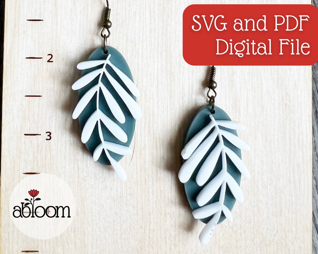 Oval Leaf Layered Earrings SVG - Digital File - Etsy