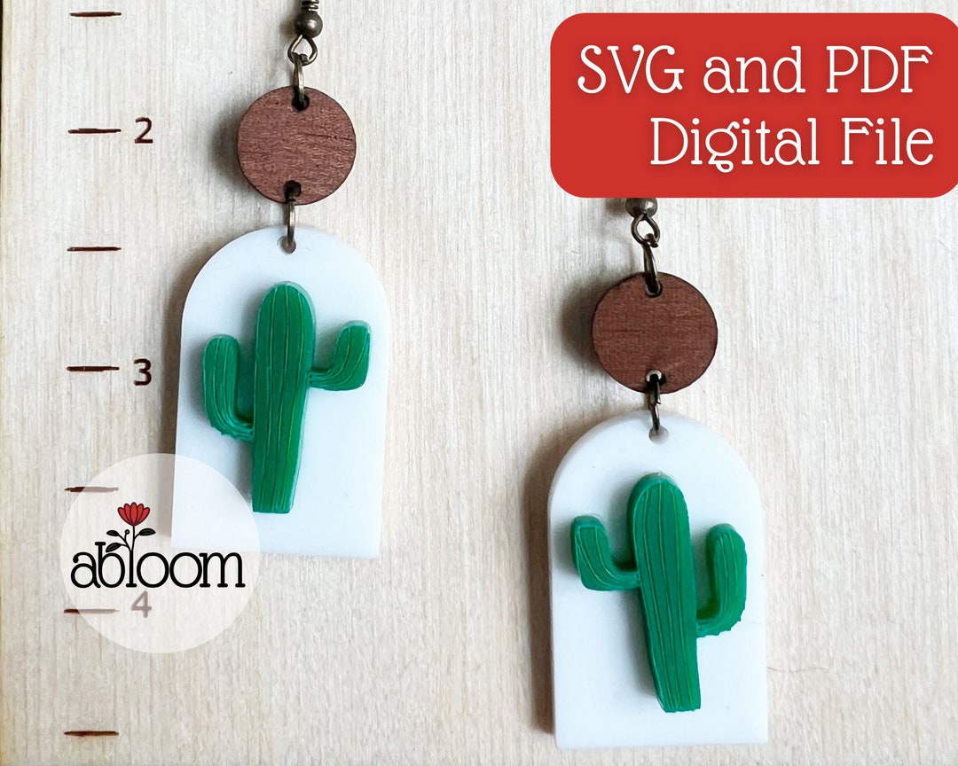 Cactus Layered Earrings SVG - Digital File - Etsy