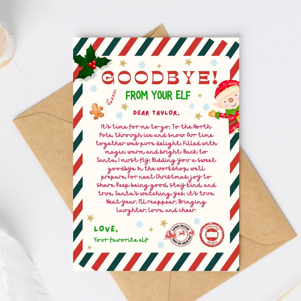 Editable Elf Letter Template – Elf Arrival Letter, Elf Return Letter ...