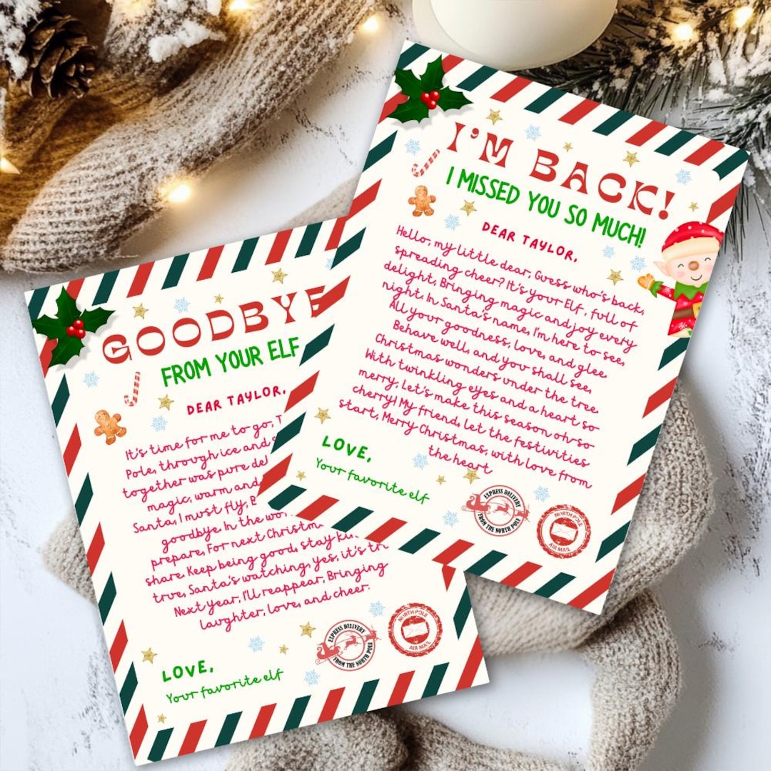 Editable Elf Letter Template Elf Arrival Letter, Elf Return Letter, Elf ...