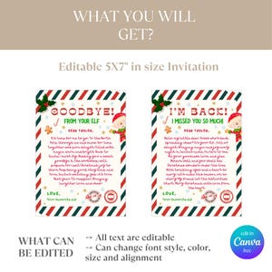 Editable Elf Letter Template Elf Arrival Letter, Elf Return Letter, Elf ...