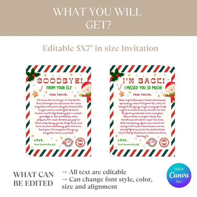 Editable Elf Letter Template – Elf Arrival Letter, Elf Return Letter ...