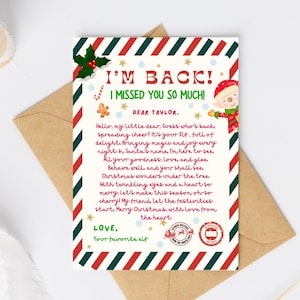 Editable Elf Letter Template Elf Arrival Letter, Elf Return Letter, Elf ...