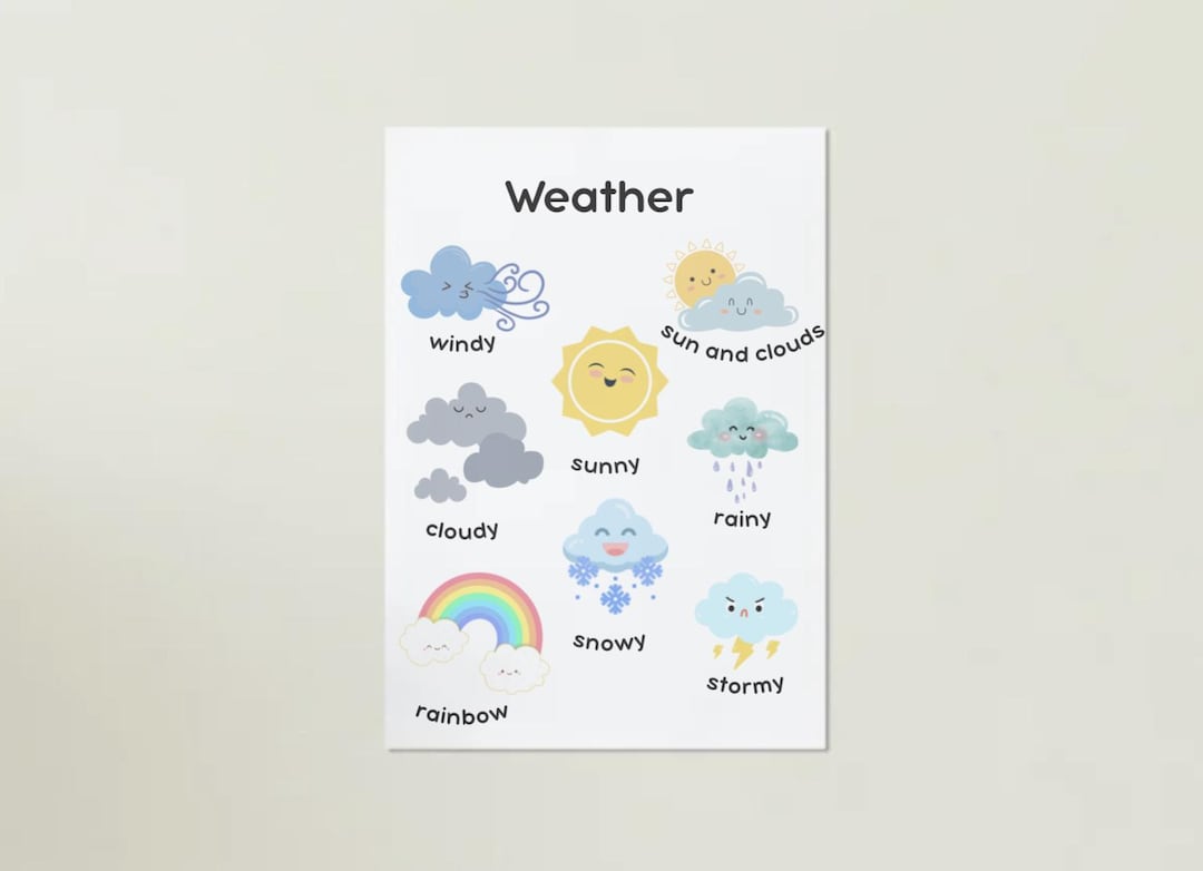 Weather Poster for Children - Etsy