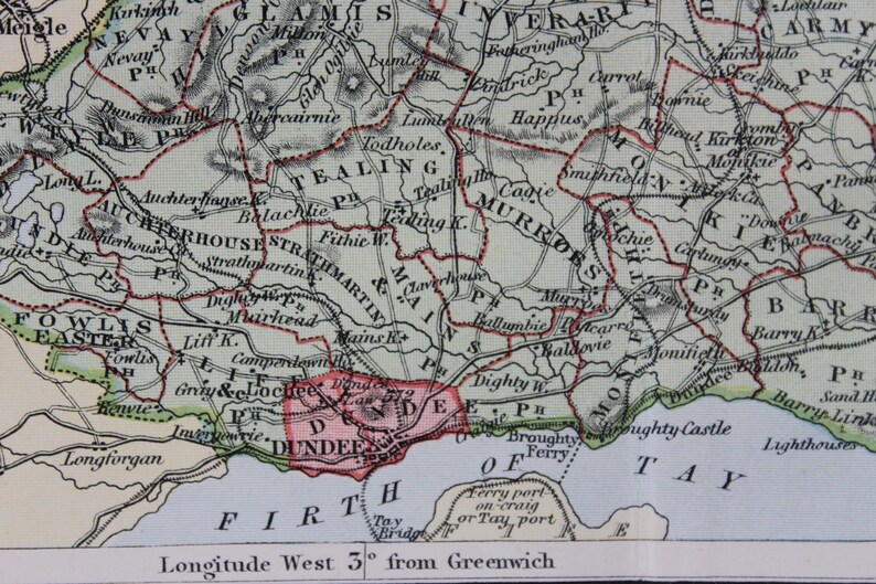Vintage Map of Forfar (scotland), Original 1895 Print - Etsy