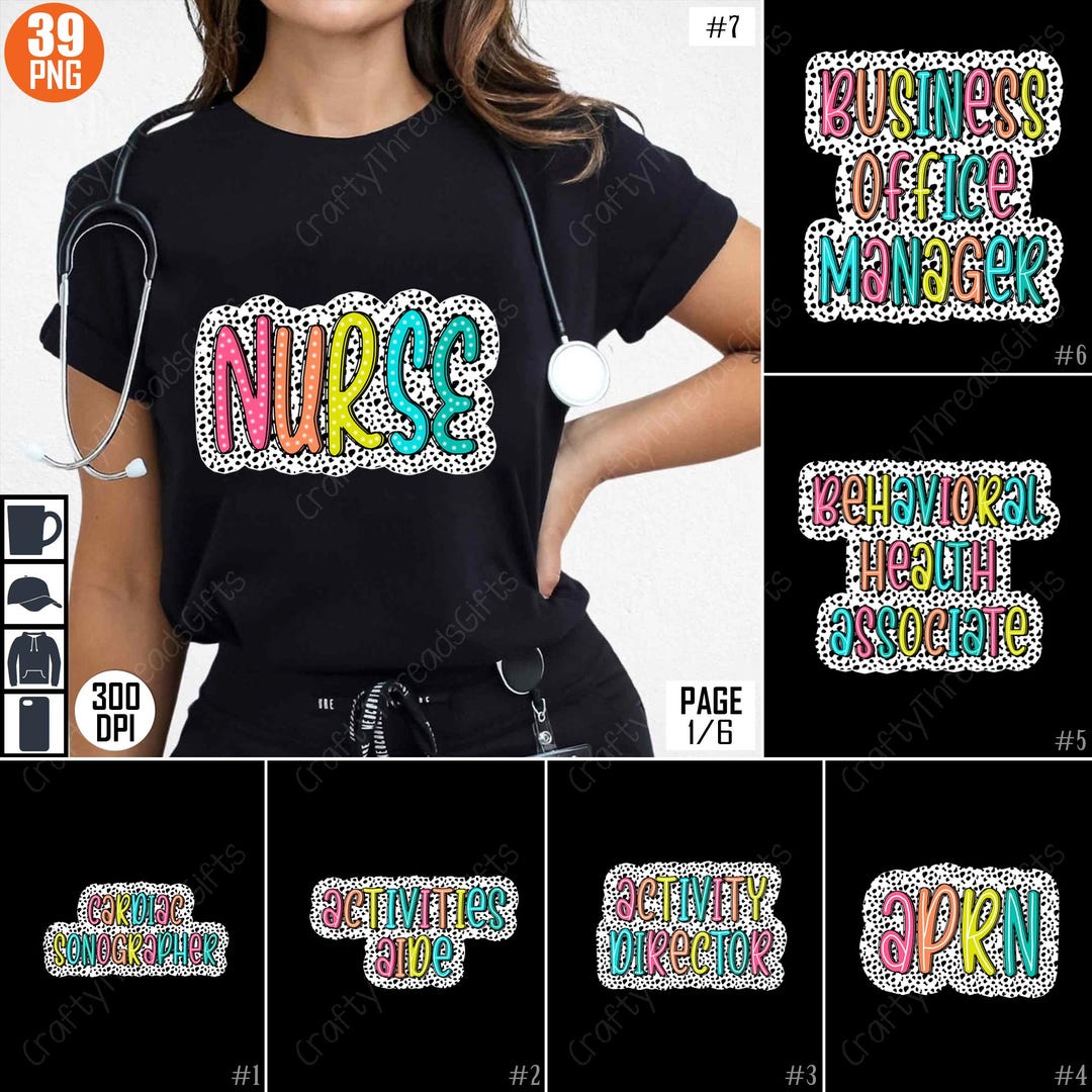 PNG Bundle Activity Director Sublimation Design, Healthcare Worker PNG ...