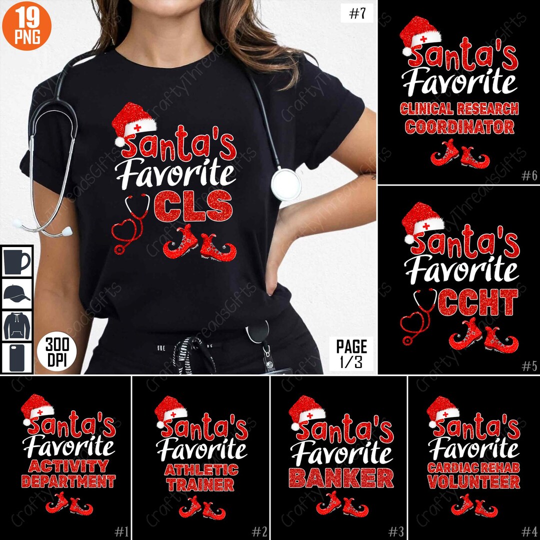 Christmas Nurse PNG Bundle, Christmas Nurse PNG, Santas Favorite PNG ...