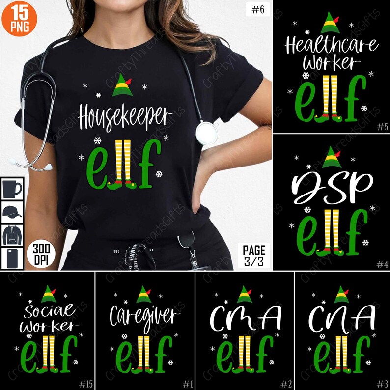 Christmas Nurse PNG, Nurse Elf PNG, Medical Elf Sublimation, Healthcare ...