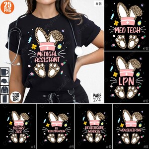Nurse PNG Bundle Sublimation Design, CNA Easter Bunny Ears, School ...