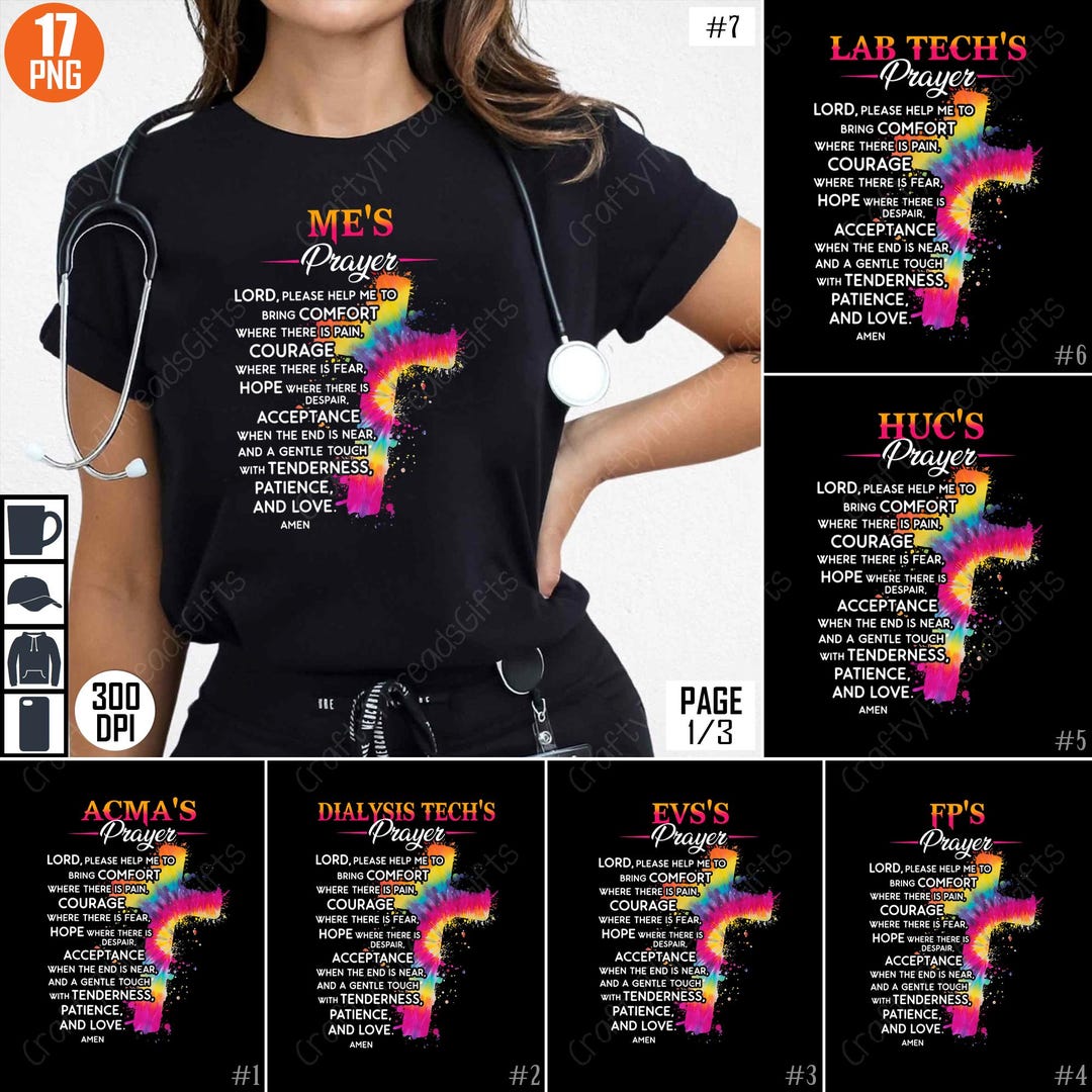 Nurse Prayer PNG Bundle, Medical Staff Prayer Sublimation, Healthcare ...