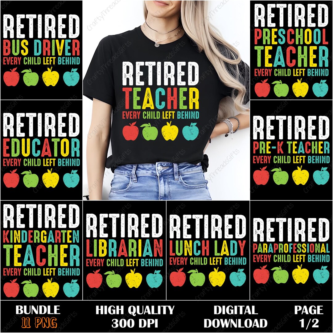 Retired Teacher PNG, Retired Educator Sublimation, Digital Download ...