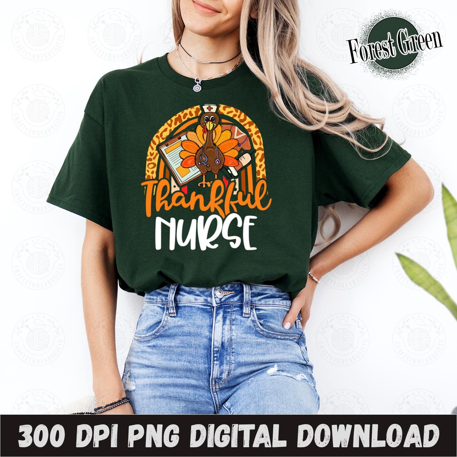 Thankful Nurse Thanksgiving PNG, Nurse Gifts Sublimation Design, Fall ...