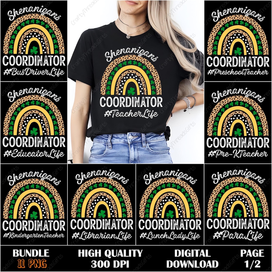 Shenanigans Coordinator PNG, Teacher Life Sublimation Clipart, Educator ...