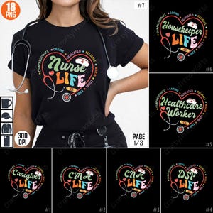 Nurse Life PNG Bundle Sublimation Design, Healthcare Worker, Caregiver ...