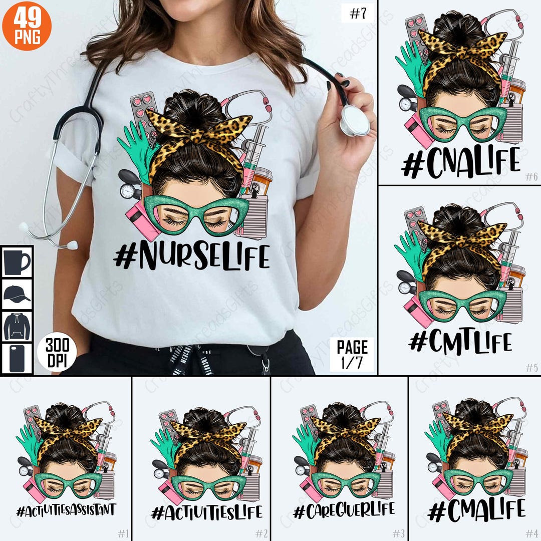 Nurse Life PNG Bundle, Nurse Sublimation Design, Nurse Life Clipart ...