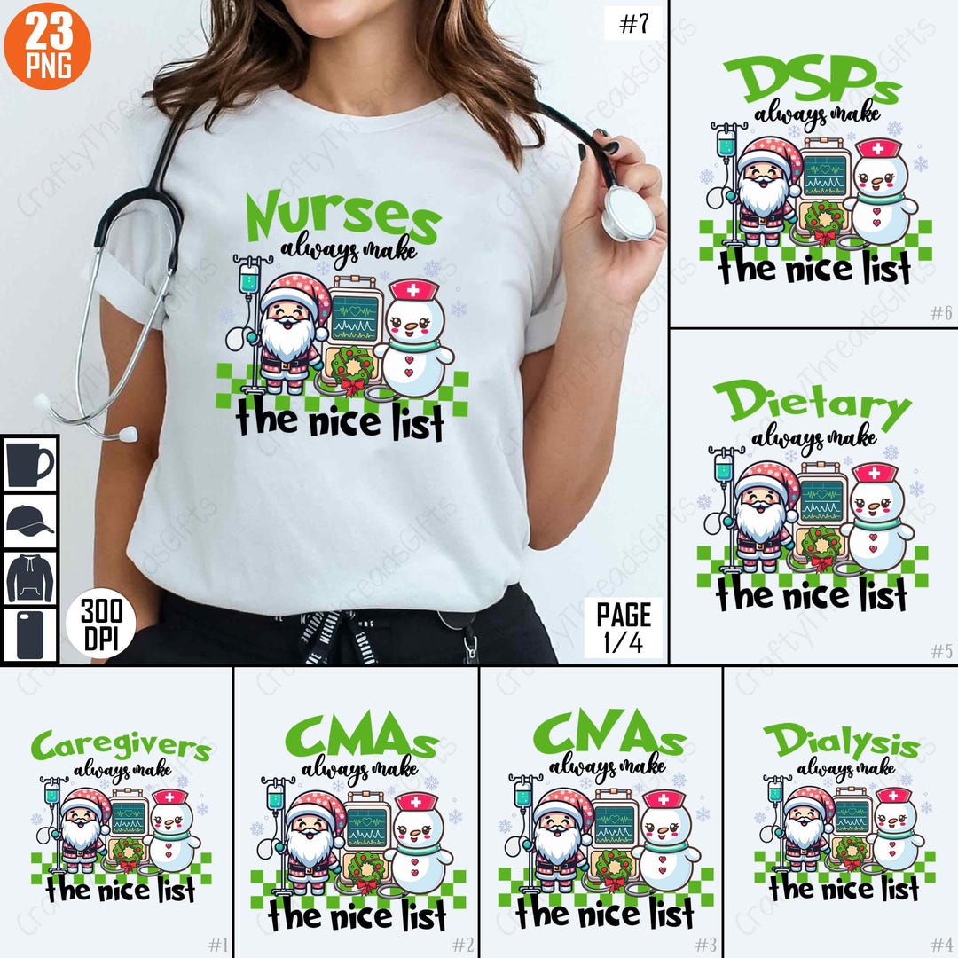Nurse Christmas PNG, Santa Nurse Sublimation, Medical Christmas PNG ...