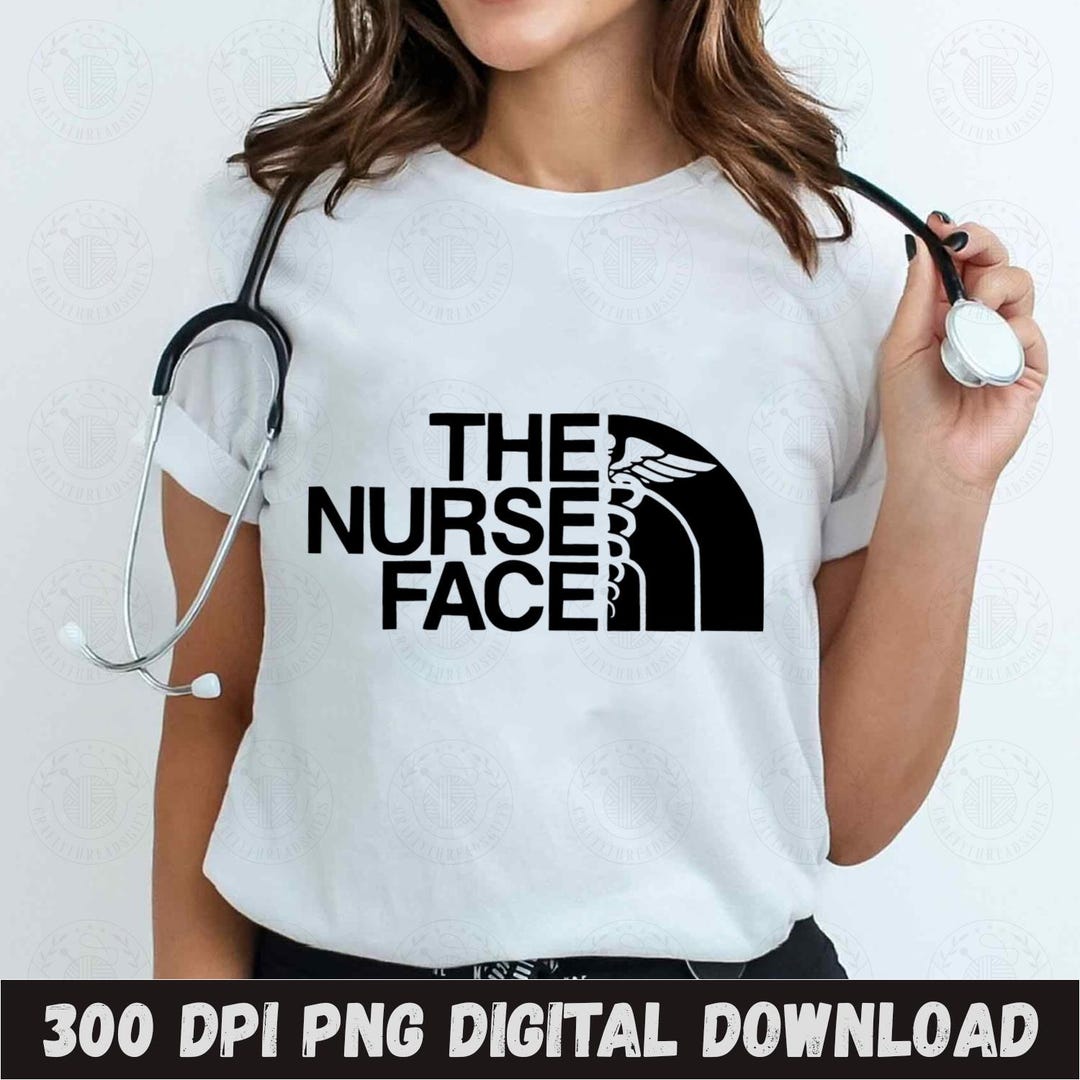 Nurse Face PNG Design, Nurse Digital Artwork, Nursing Sublimation File ...
