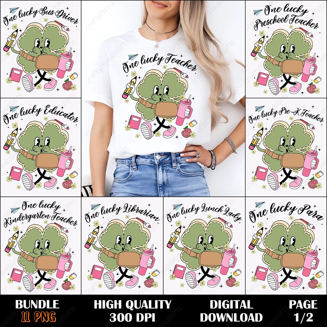 Lucky Clover PNG, Teacher Life Sublimation, School Staff Digital ...