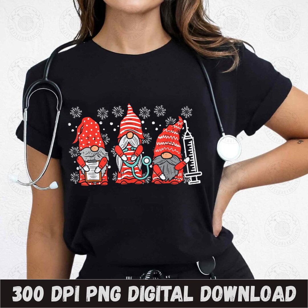 Nurse Christmas Gnomes PNG, Nurse Shirt Design, Holiday Gift for Nurses ...