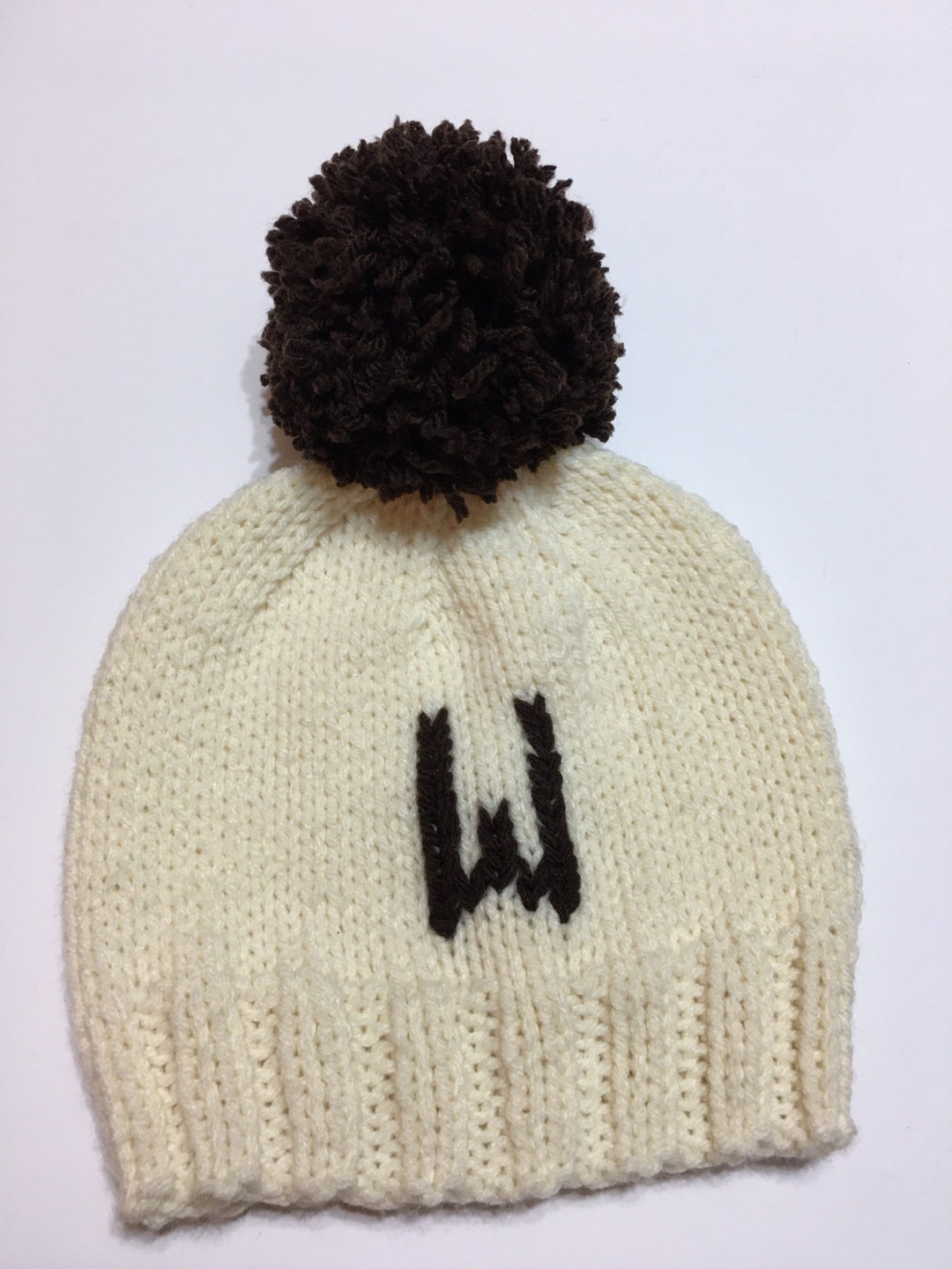 READY TO SHIP Handmade Unisex Knit Monogram Pom Pom Hat Toddler Boys ...