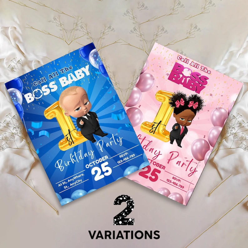Editable Baby Boss Birthday Invitation Boss Baby Party Invitation ...