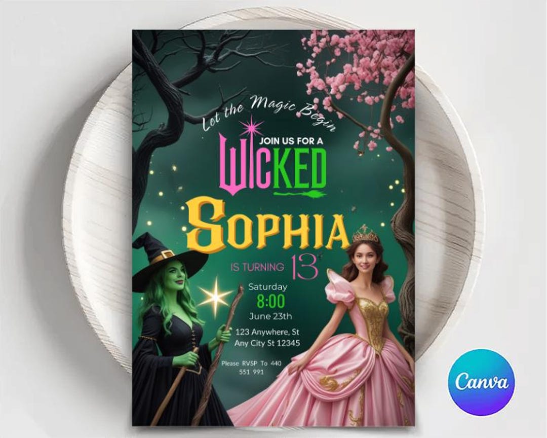 Wicked Birthday Party Invitation, Wicked Party Invitation, WICKED ...