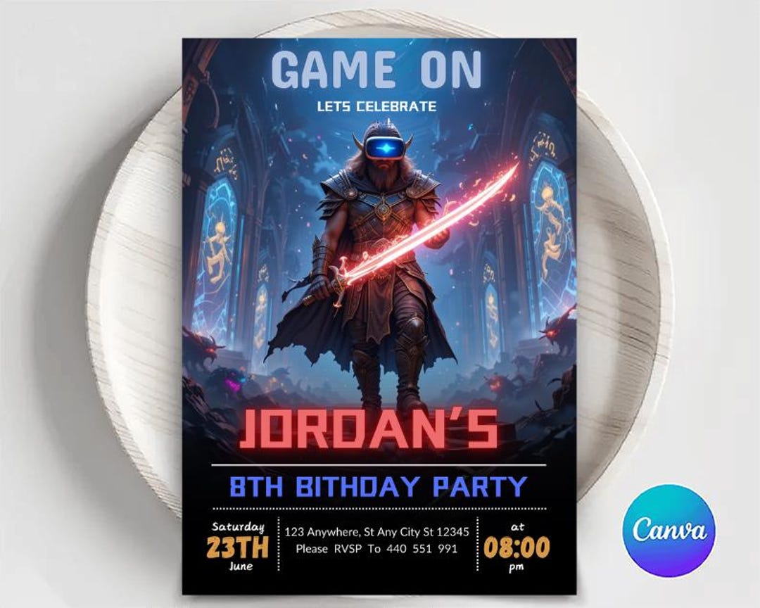 Editable Game Invitation Template , Game Invitation Template for Boy ...