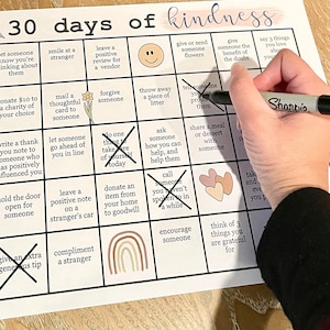30 Days of Kindness Printable | Kindness Calendar | Acts of Kindness ...