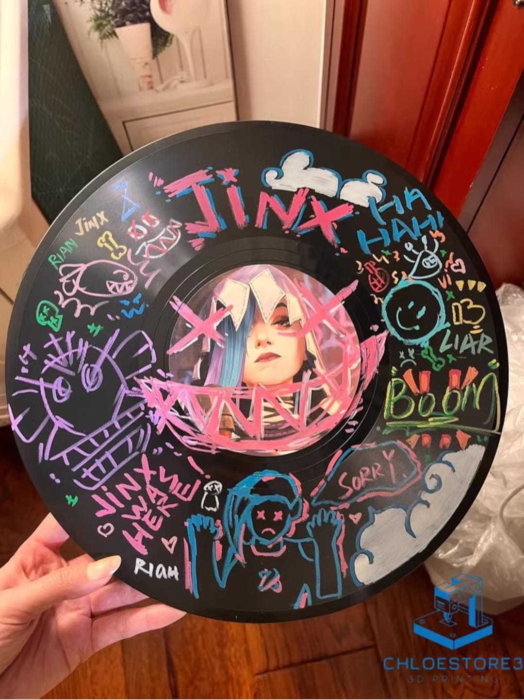 Jinx Simulated Hand-painted Graffiti Records,arcane Prop,personalized ...