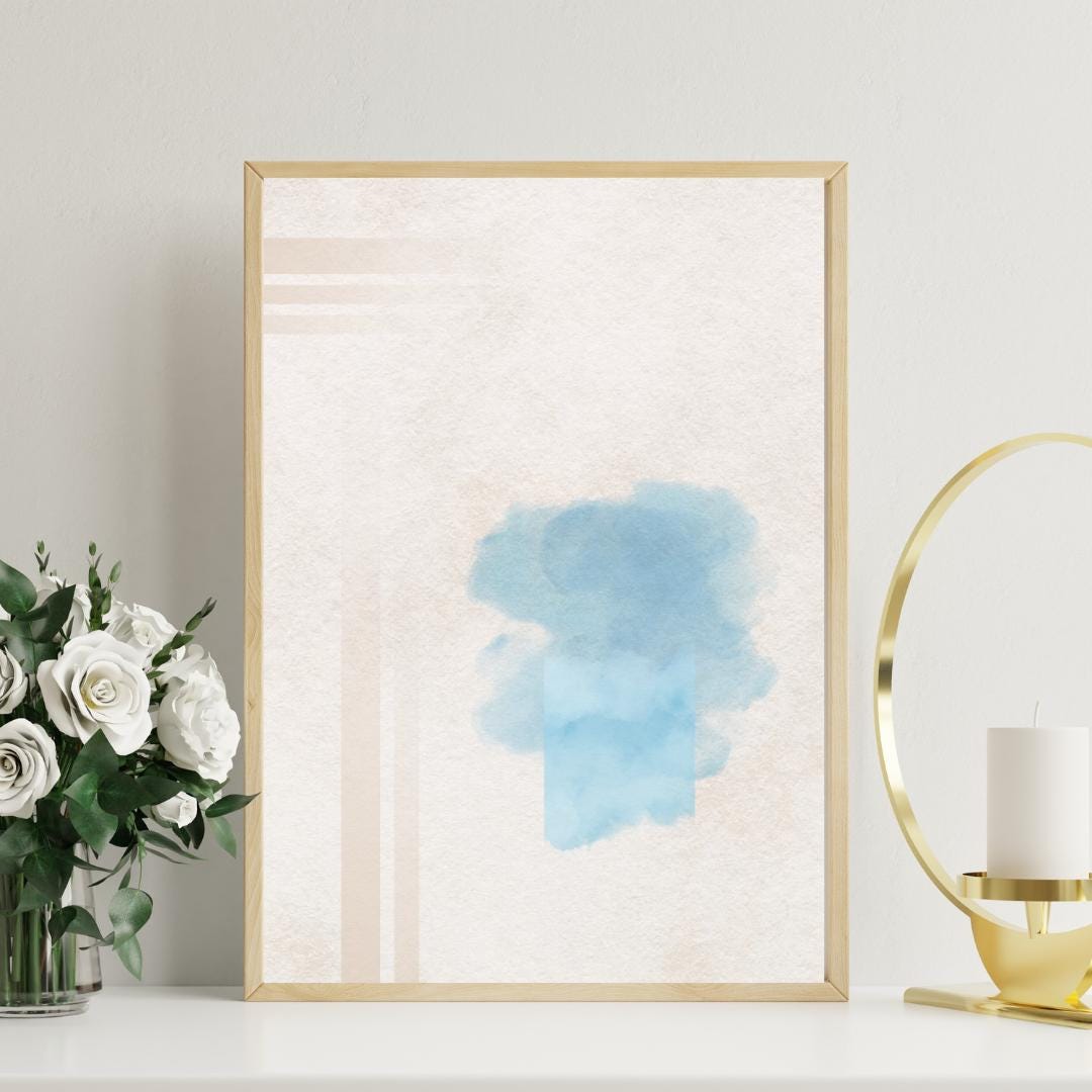 Abstract Blue Watercolor Poster | Minimalist Wall Art on Museum-quality ...